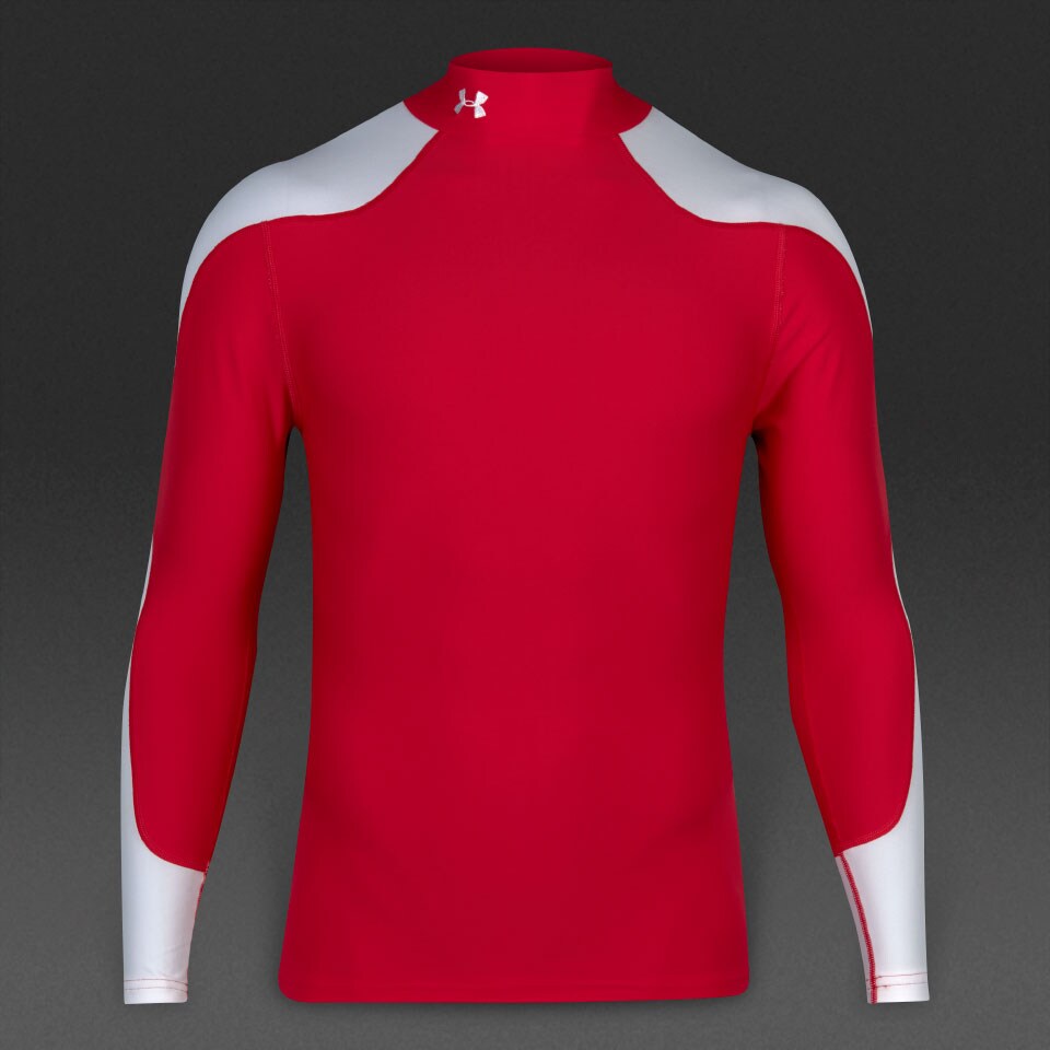 Under Armour Coldgear Blitz Mock - Baselayer Clothing - Red/White