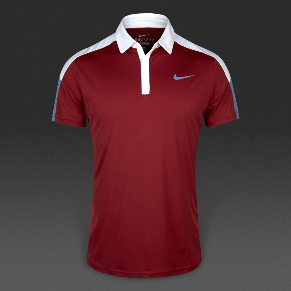 Nike Team Court Polo - Mens Clothing - Team Red/White/Ocean Fog/Ocean Fog