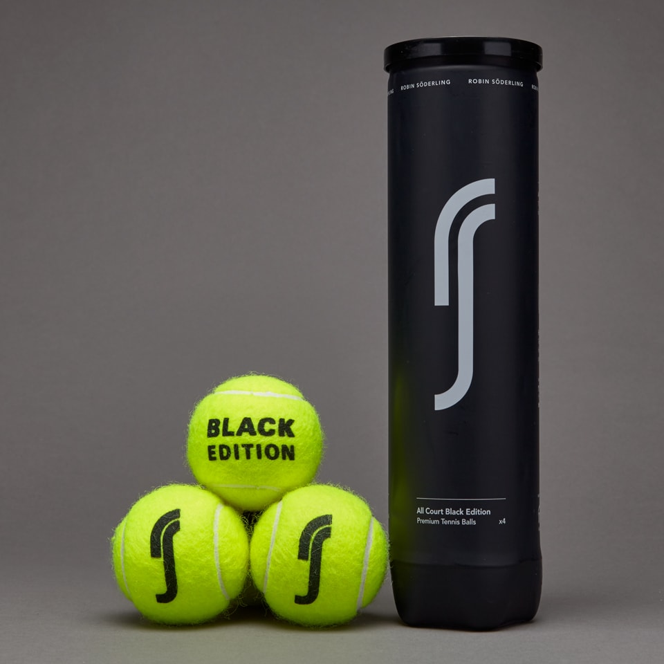 Robin Soderling All Court Tennis Ball (Black Edition) x 4 - Yellow