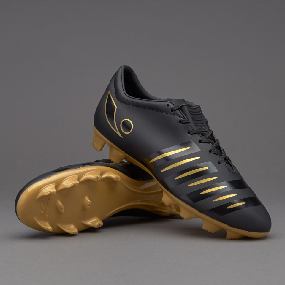 Concave Kids Halo+ FG - Junior Soccer Cleats - Firm Ground - Black/Gold
