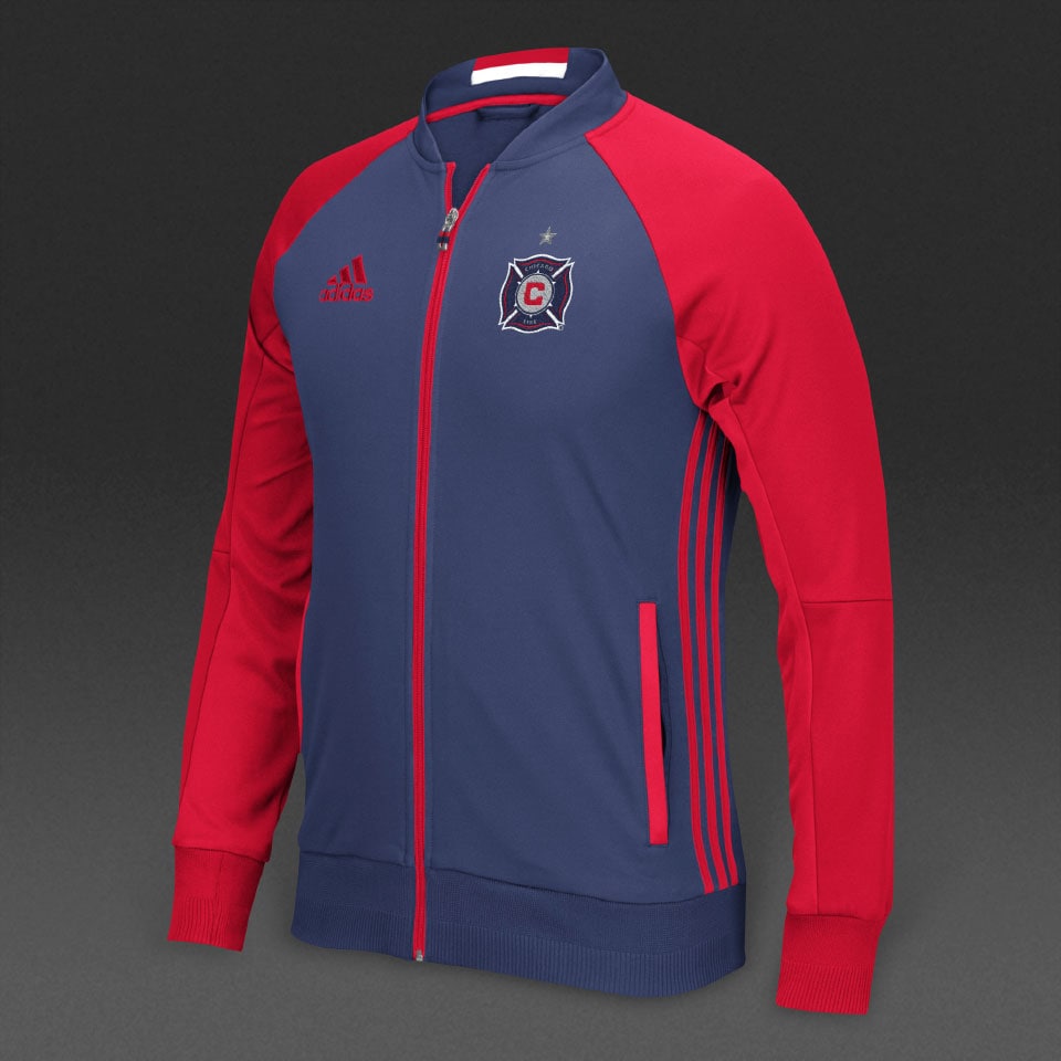 adidas Chicago Fire Anthem Jacket - Mens Replica - Jackets - Navy/Red