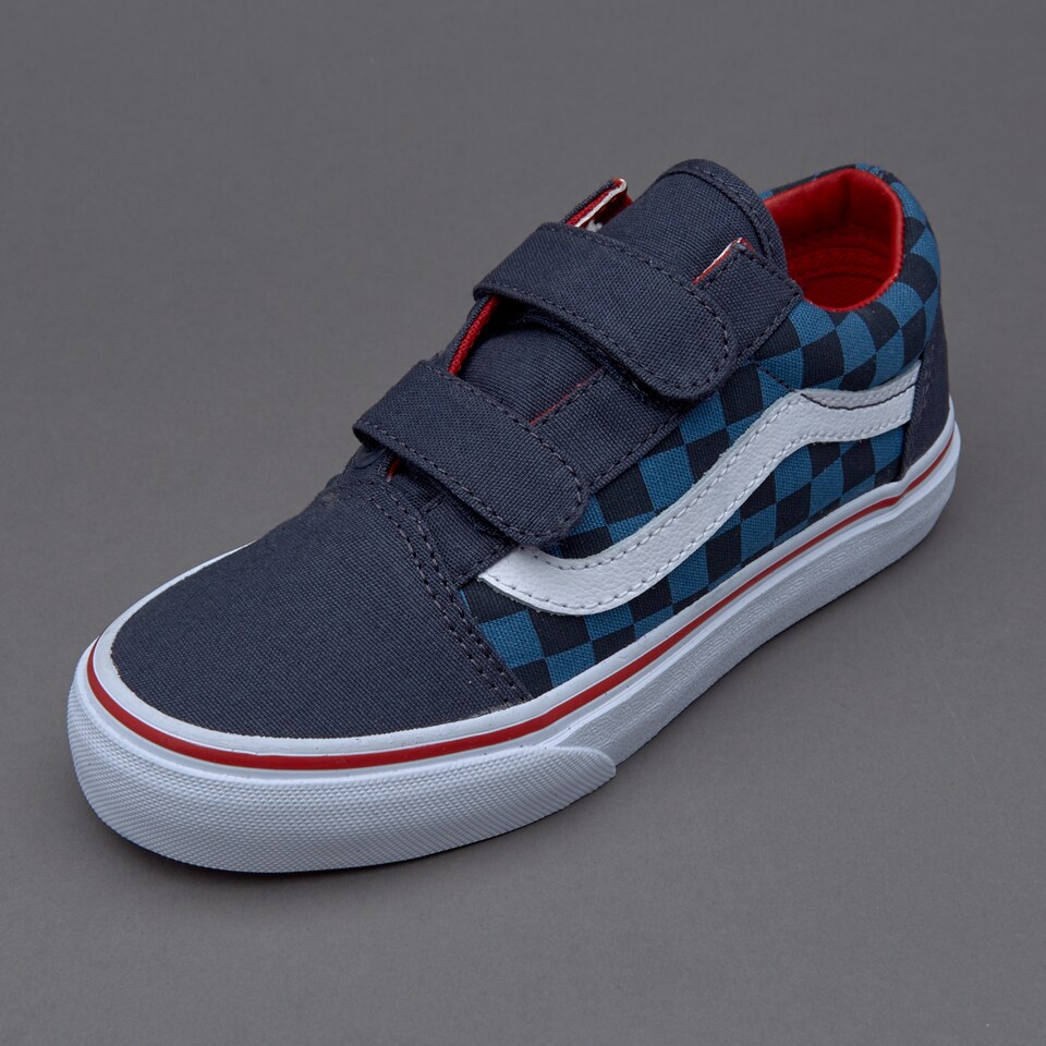 Boys Shoes - Vans Kids Old Skool V Checkerboard - Blue - VA3278K56 ...
