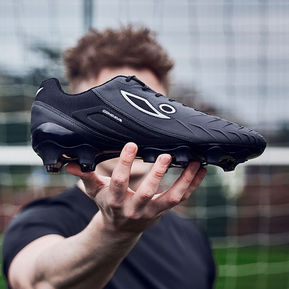 Concave Halo+ Leather FG - Mens Soccer Cleats - Firm Ground - Black/White