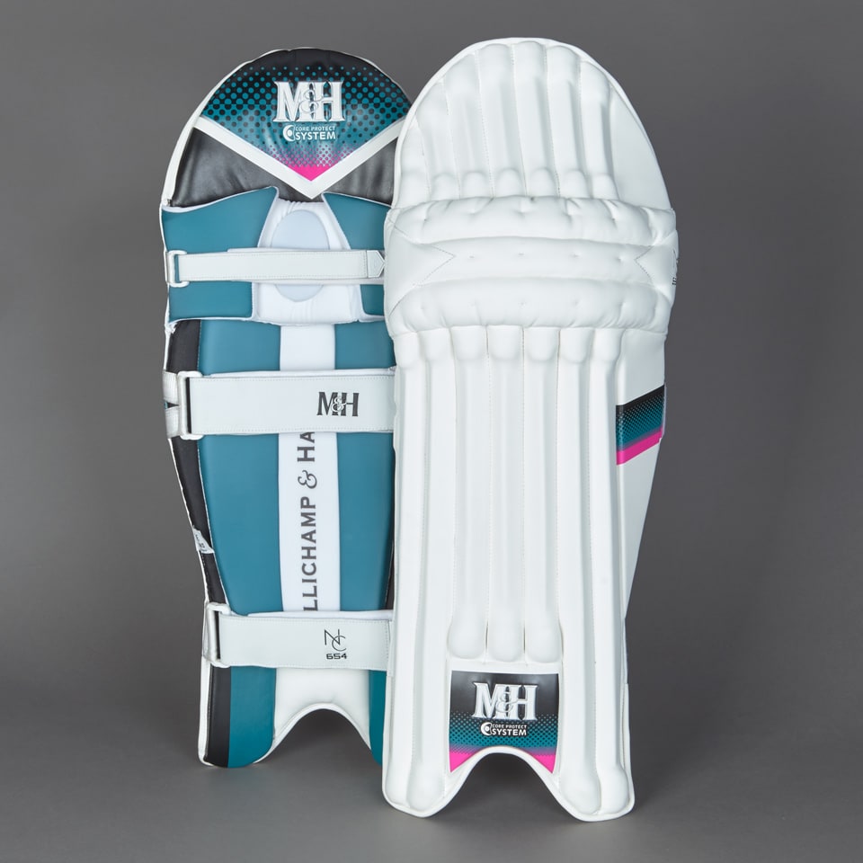 Millichamp & Hall NC 654 Boys LH Batting Pads - White/ Black/ Teal ...