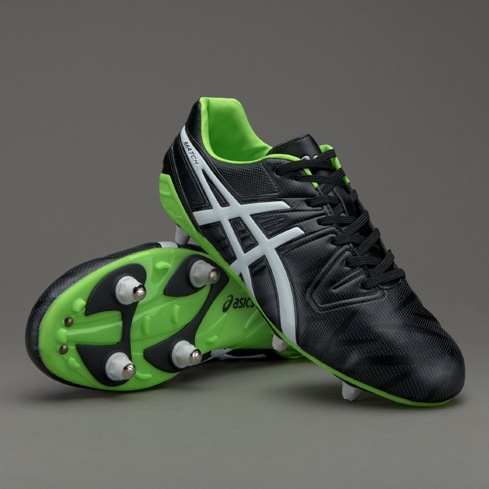 Asics Match ST SG - Black/Flash Green - Mens Boots - Soft Ground | Pro ...
