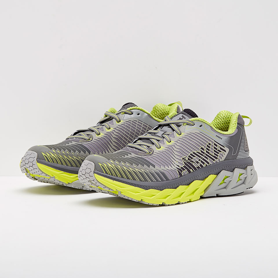 Hoka Arahi - Cool Gray/Acid/Black - Mens Shoes - 1016258CGAB