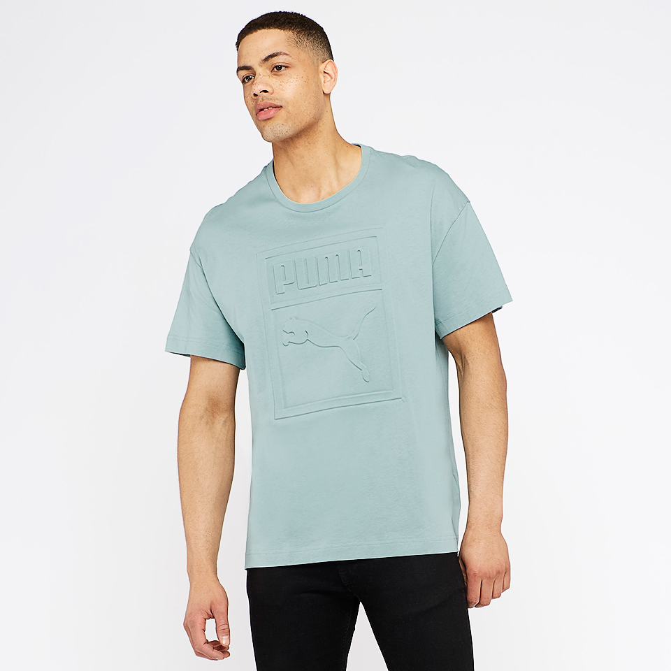 Mens Clothing - Puma Archive Embossed Print Tee - Aquifer - 575673-15