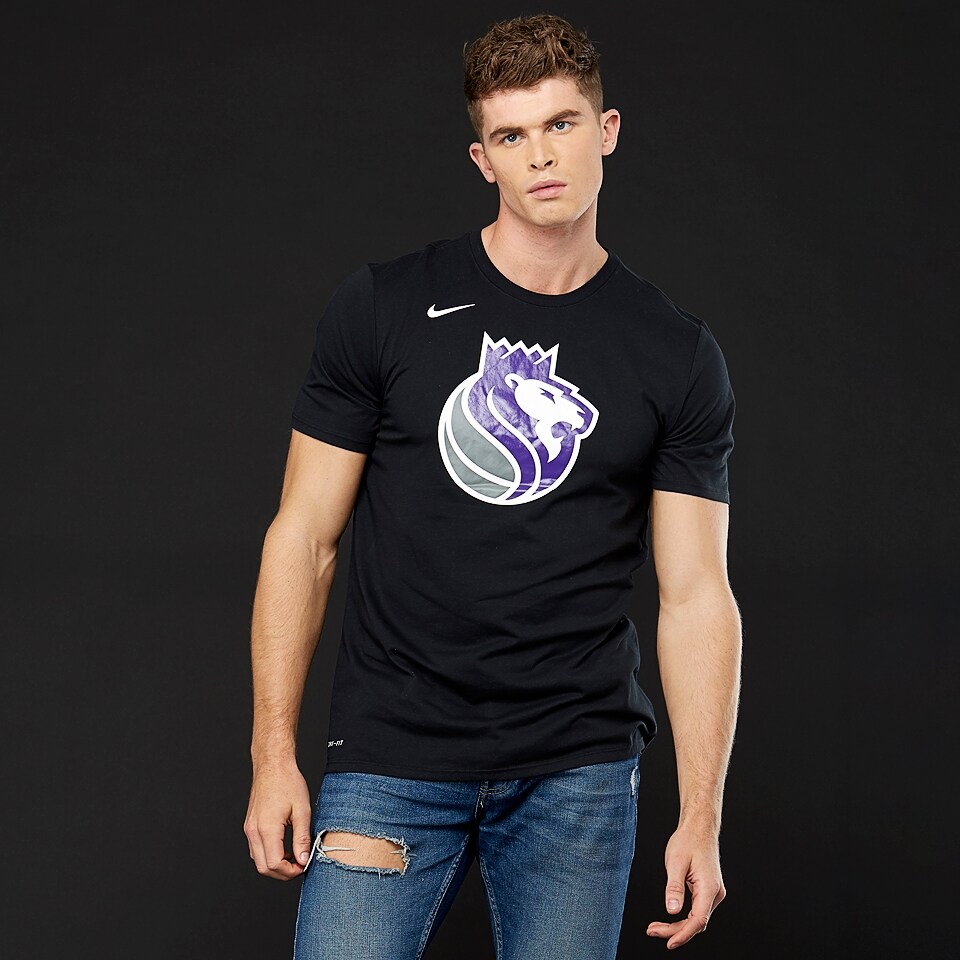 Nike NBA Sacramento Kings Dry Logo Tee - Black - Mens Replica - 870538 ...