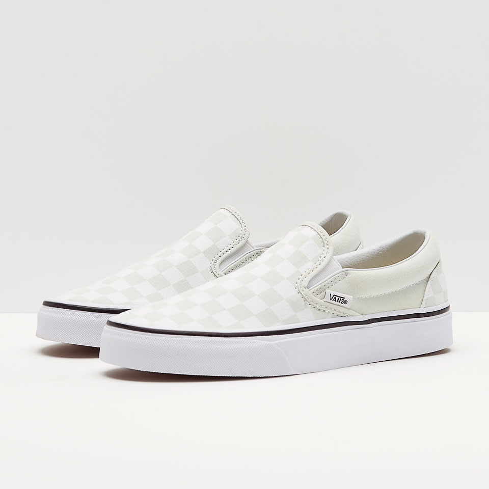 Womens Shoes - Vans Classic Slip-On - Checkerboard Blue Flower ...
