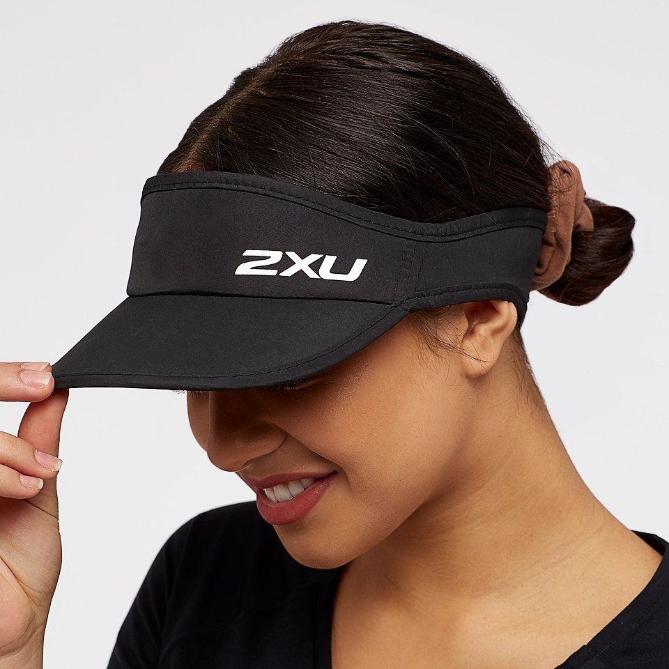 2XU Unisex Run Visor - Black/Black - Accessories - UA1150f | Pro:Direct ...