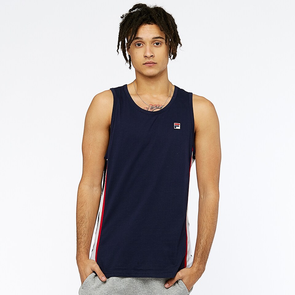 Mens Clothing - FILA Piaggi Cut And Sew Vest - Peacoat - LM181K96-410