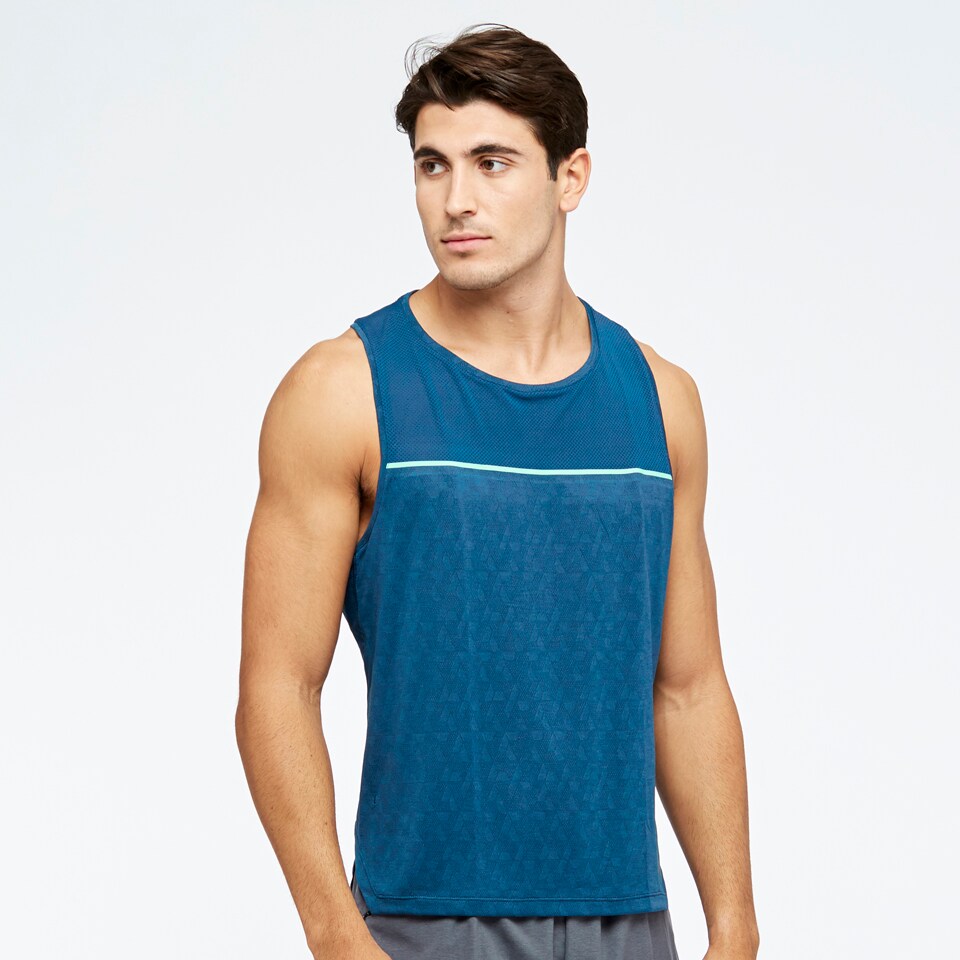 Asics Cool Singlet - Dark Blue - Mens Clothing - 154568-0793