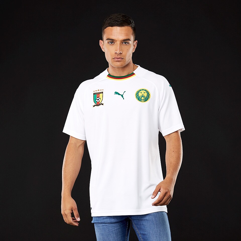 Puma Fcf Cameroon Away Jerseys Short Sleeve- Puma White/Power Green ...