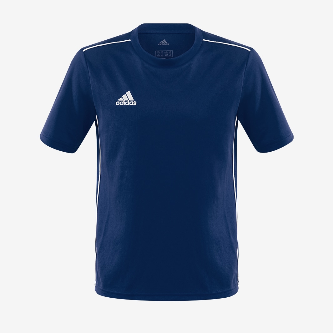 Kinder Fußball Teamwear Adidas Kinder Core 18 Shirt Dunkelblau Weiß