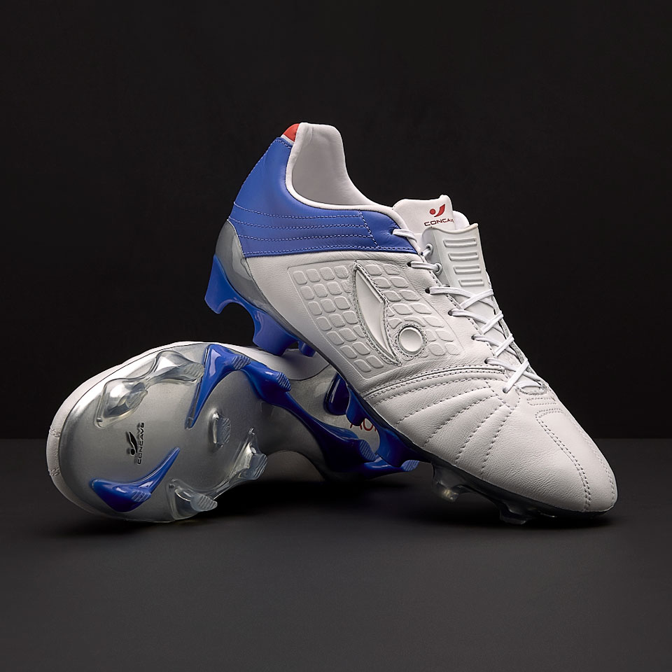 Concave Aura+ FG - Mens Soccer Cleats - Firm Ground - White/Blue/Red