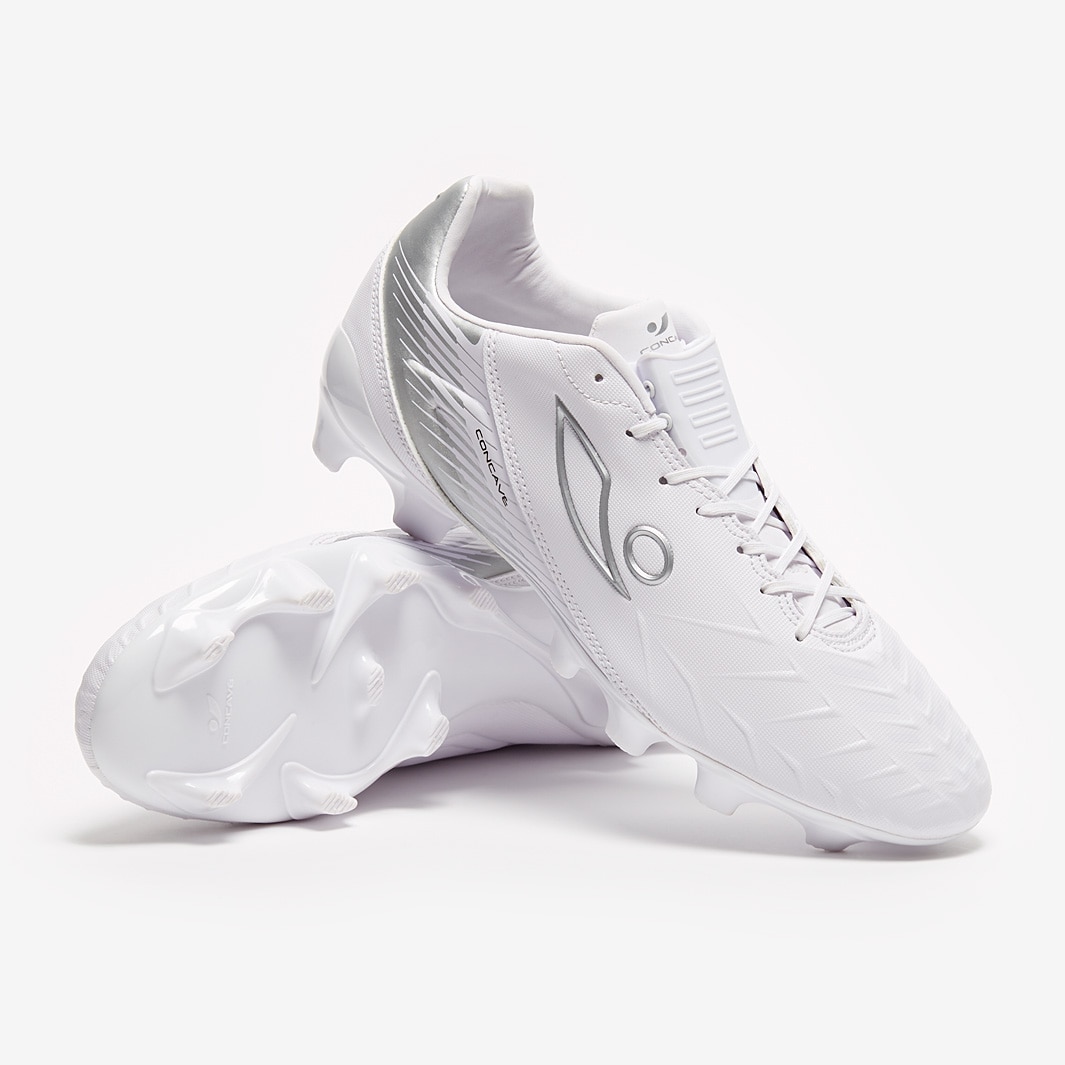 Concave Halo FG - Mens Soccer Cleats - Firm Ground - White/Silver