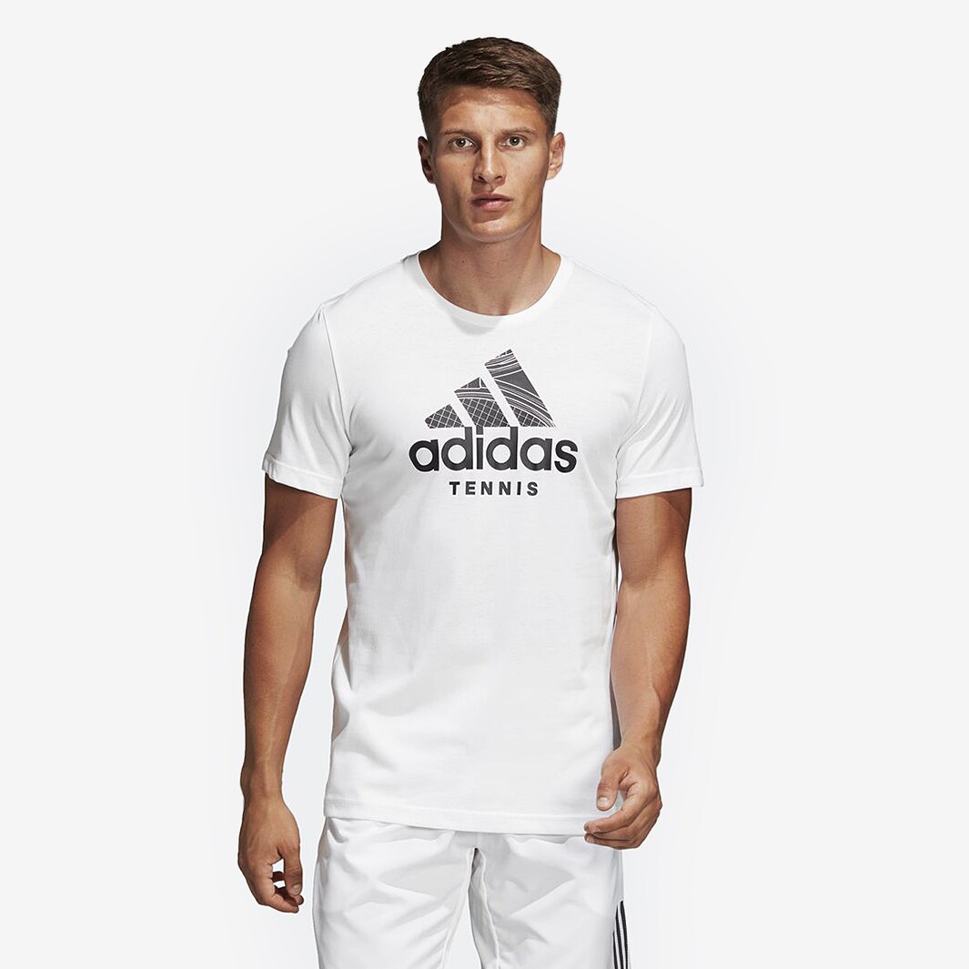 adidas Category Graphic Tee - White - Mens Clothing | Pro:Direct Tennis