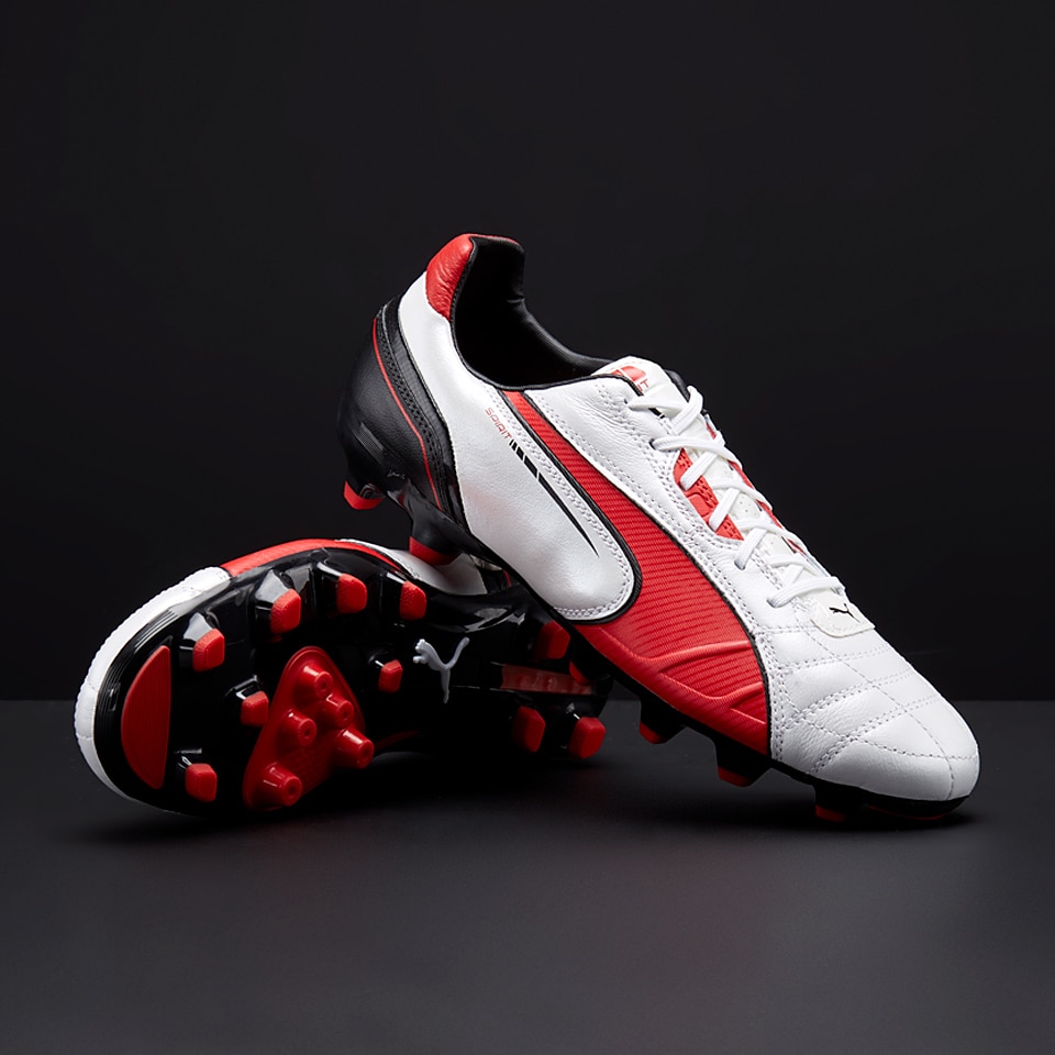 Puma Spirit MG - White/Red/Black - Mens Boots - Firm Ground