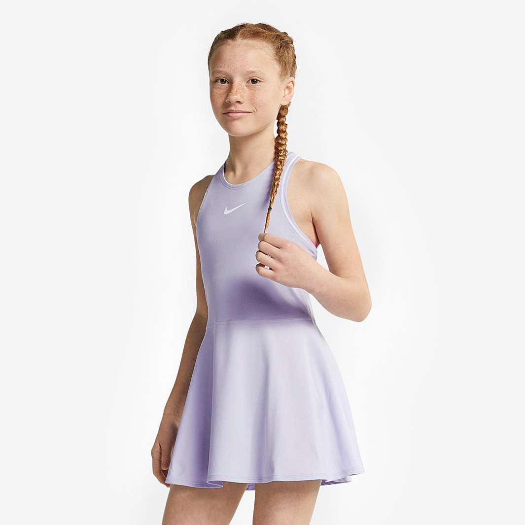 Nike Girls Court Dri-Fit Dress - Oxygen Purple/White - Girls Clothing ...