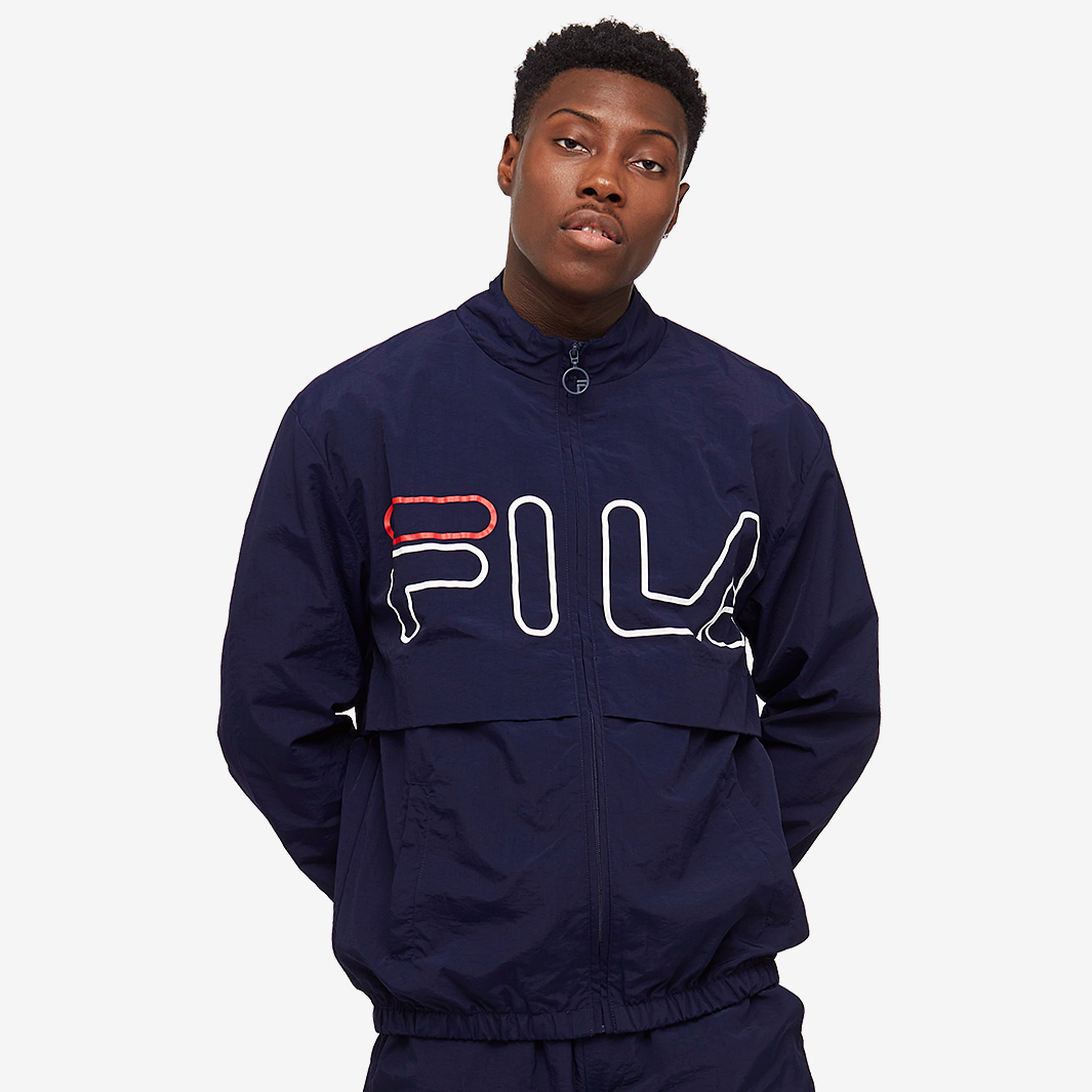 FILA Large Logo Track Jacket - Peacoat - Mens Clothing