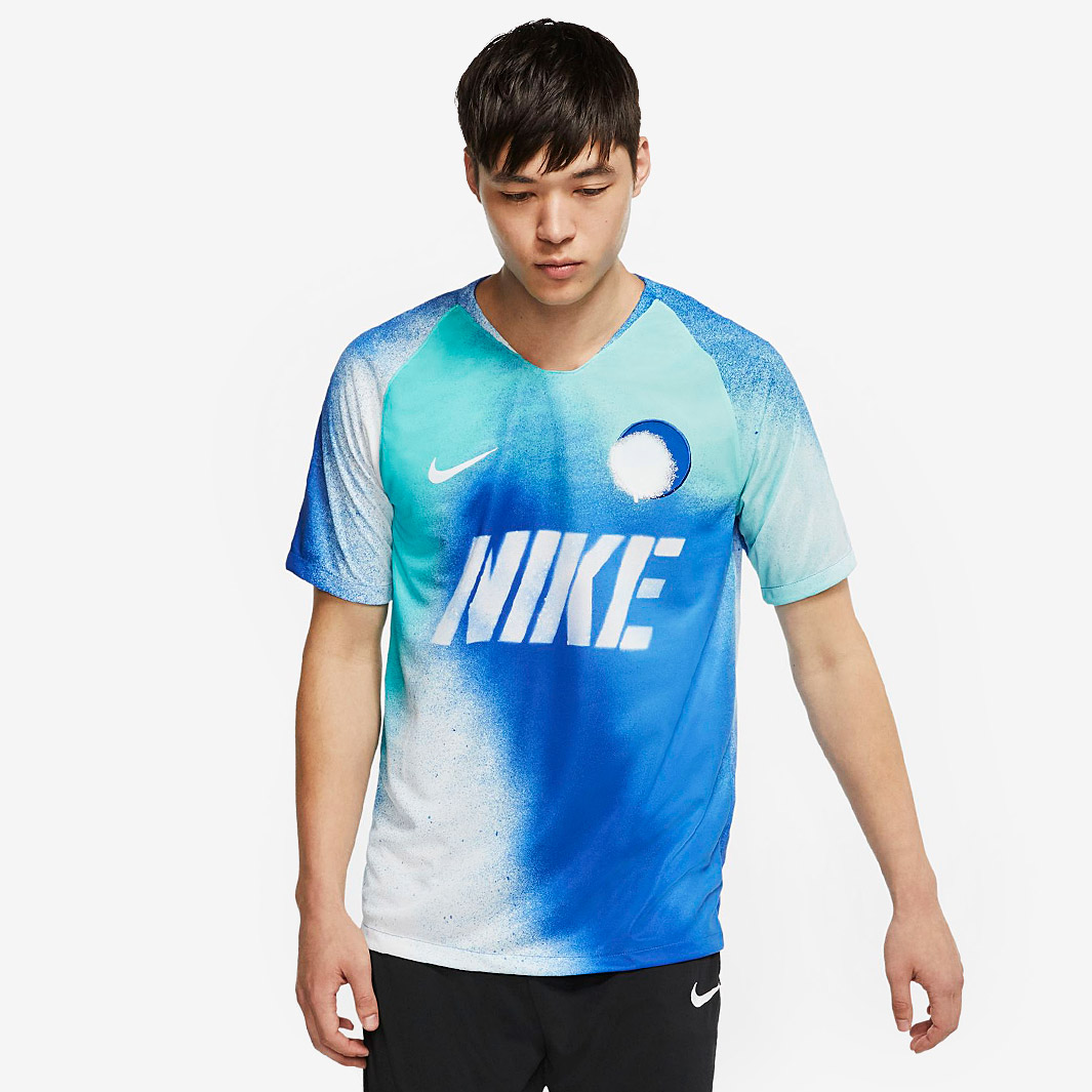 Nike Dry Strike SS Spray Top - Game Royal/White/Game Royal/White - Mens ...