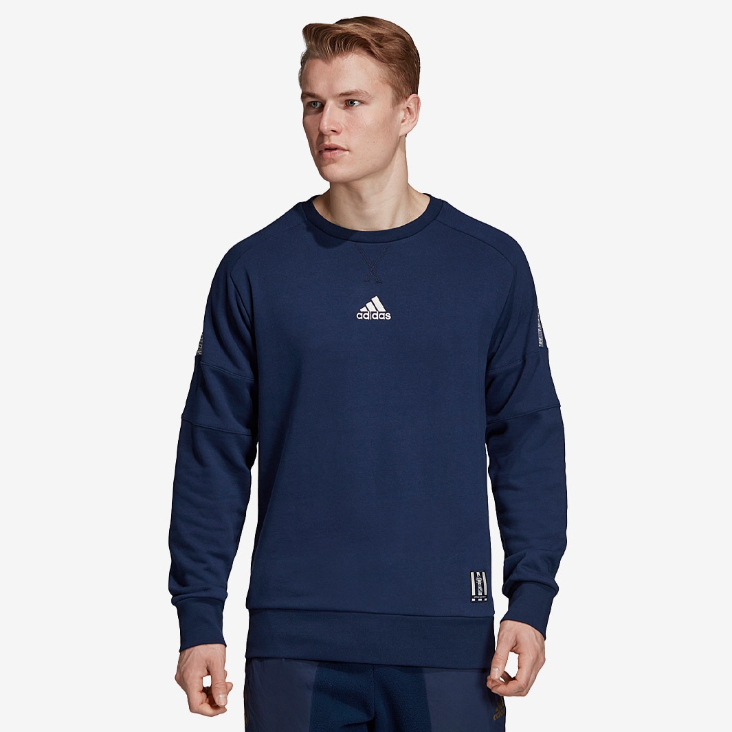 adidas Real Madrid 2019/20 SSP Crew Sweat - Night Indigo/Chalk White ...