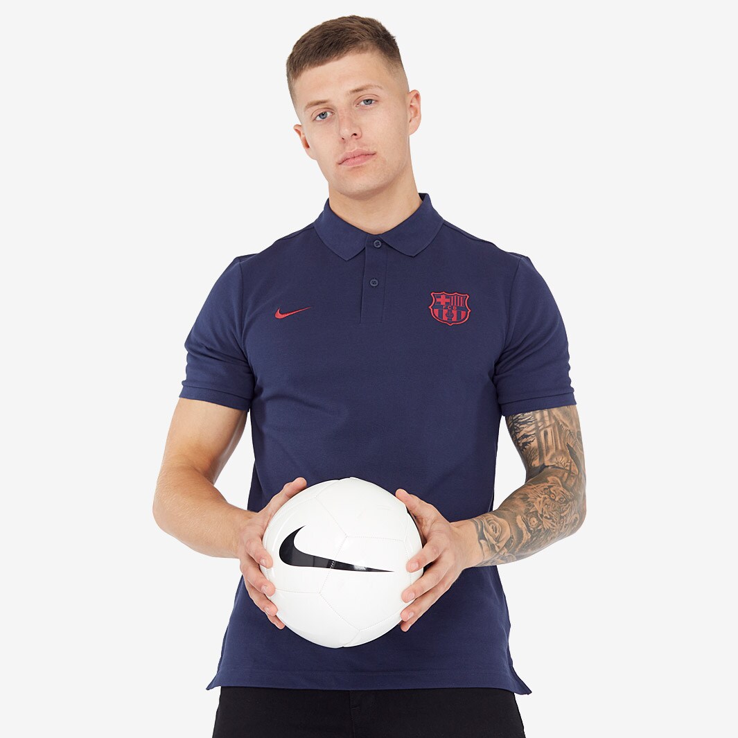 Nike FC Barcelona 2019/20 NSW Polo PQ Crew - Obsidian/Noble Red ...