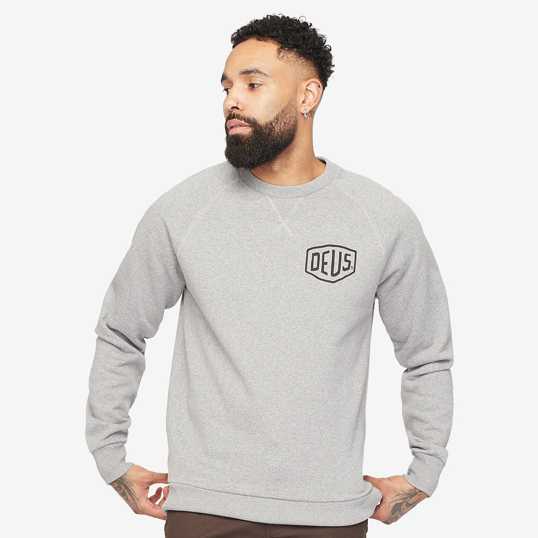 Deus Ex Machina Tokyo Address Crew - Grey Marle - Mens Clothing