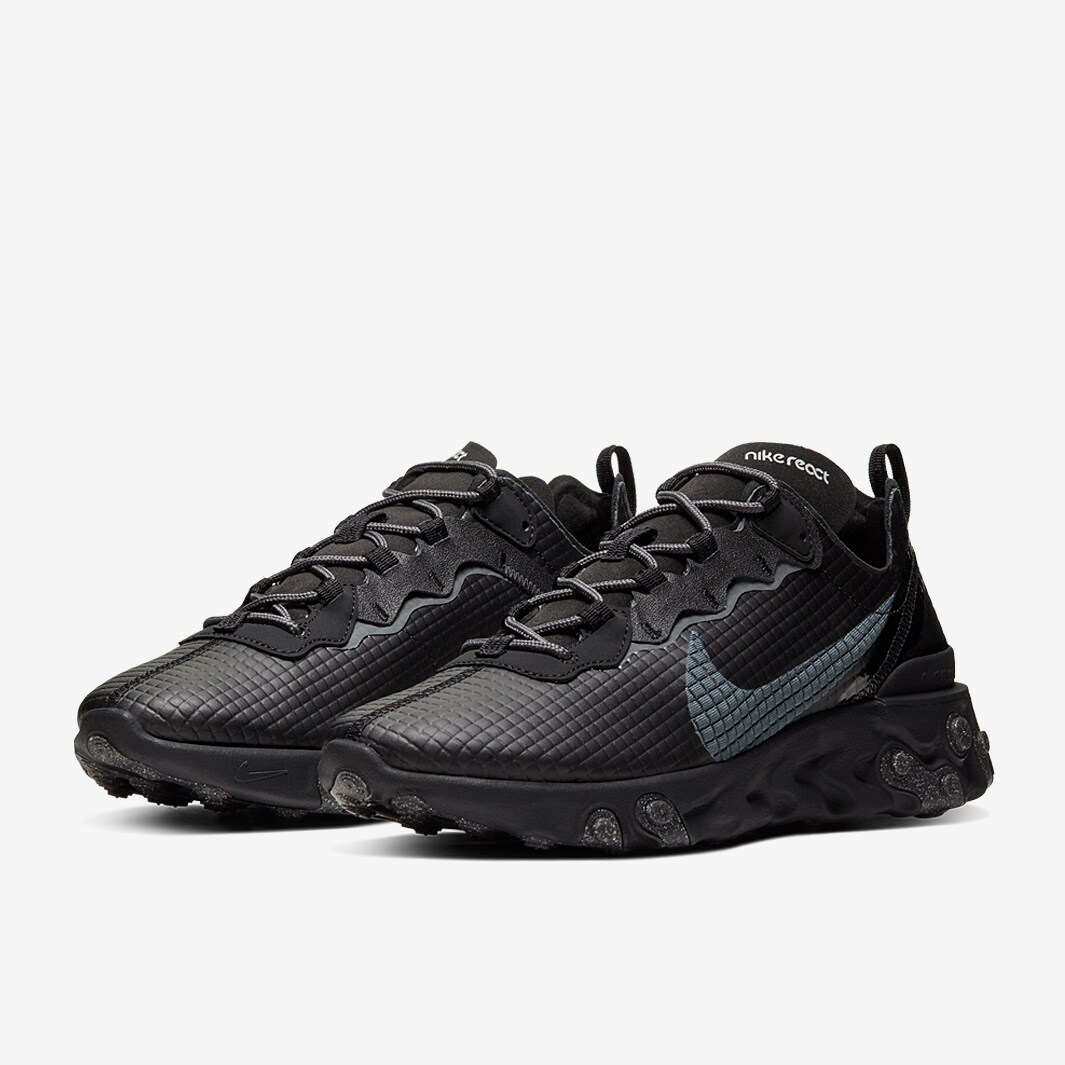 Nike React Element 55 Prm - Black/Dark Grey - Mens Shoes