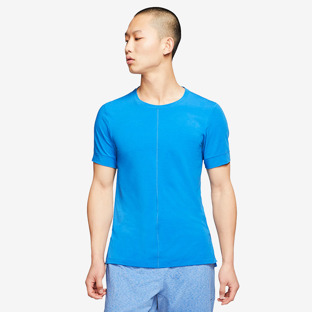 Nike Dri-Fit Yoga Training Top - Battle Blue/Black - Mens Clothing