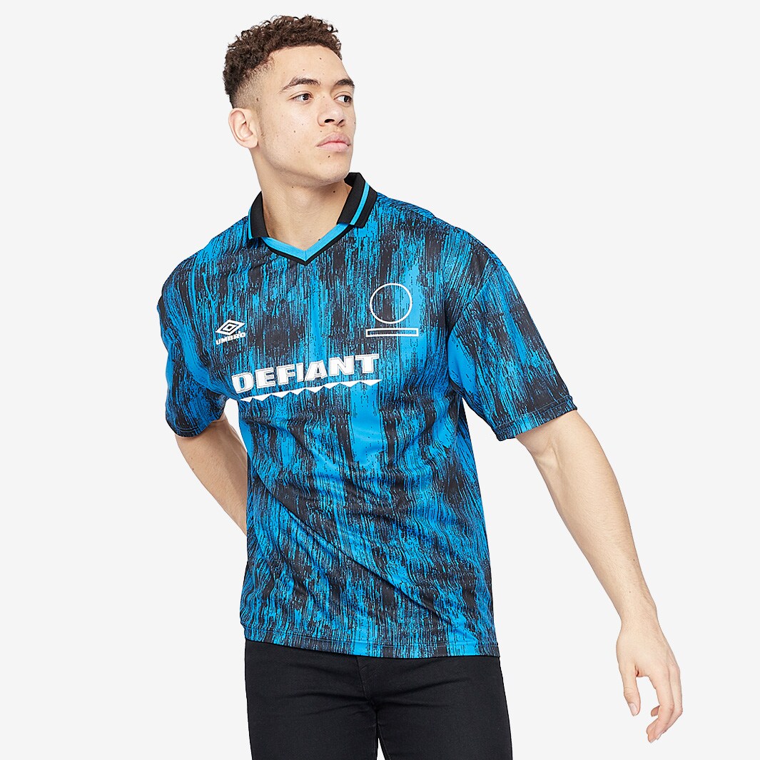 Umbro Defiant Football Jersey - Electric Blue/Black - Mens Clothing