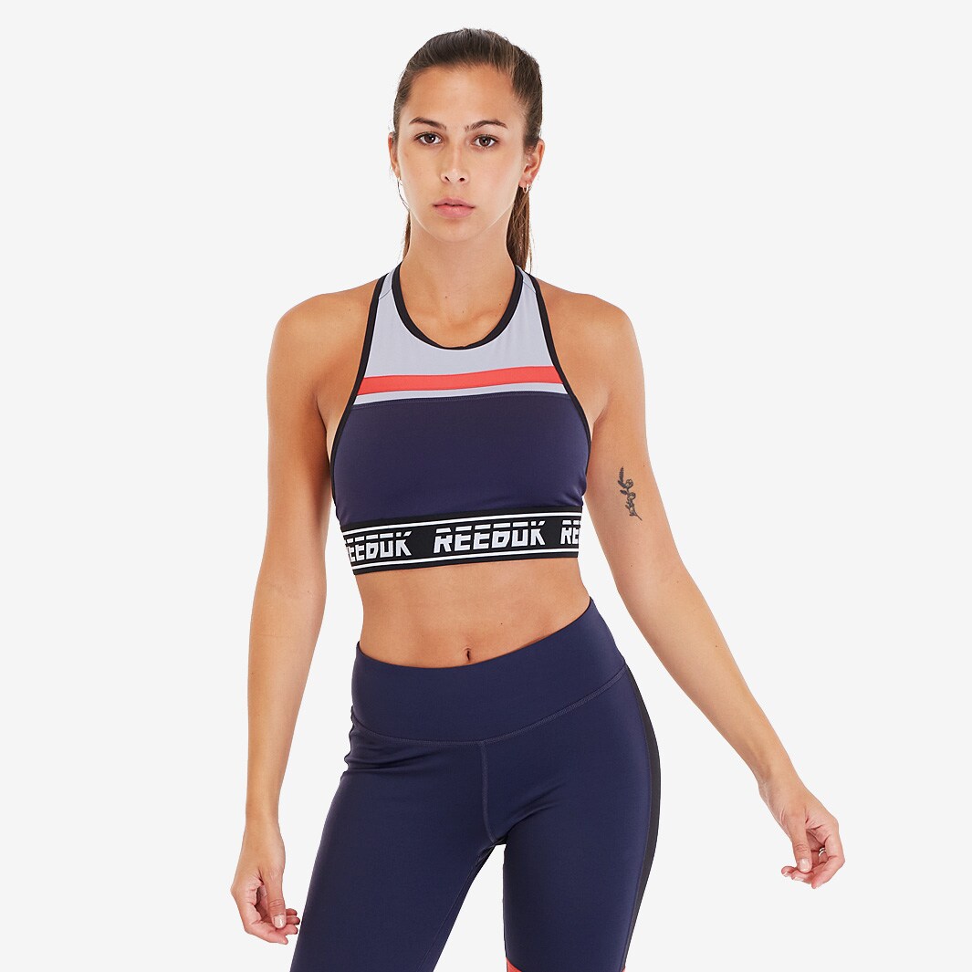 Reebok Womens Meet You There Bra - Heritage Navy - Womens Clothing