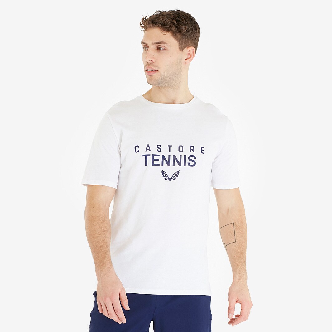 Castore Tennis Tee - White/Navy - Mens Clothing | Pro:Direct Tennis