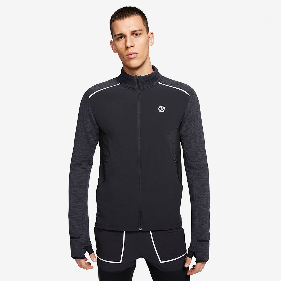 Nike Sphere 1/2 Zip - Black/Htr/Dk Smoke Grey/Reflective Silv - Mens ...