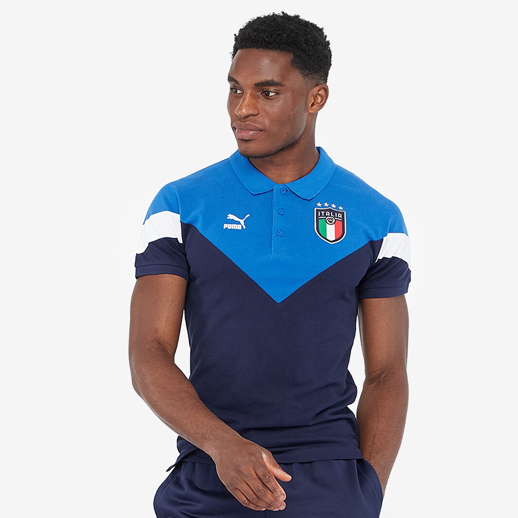 Puma Italy 19/20 Iconic MCS Polo - Peacoat/Team Power Blue - Mens ...