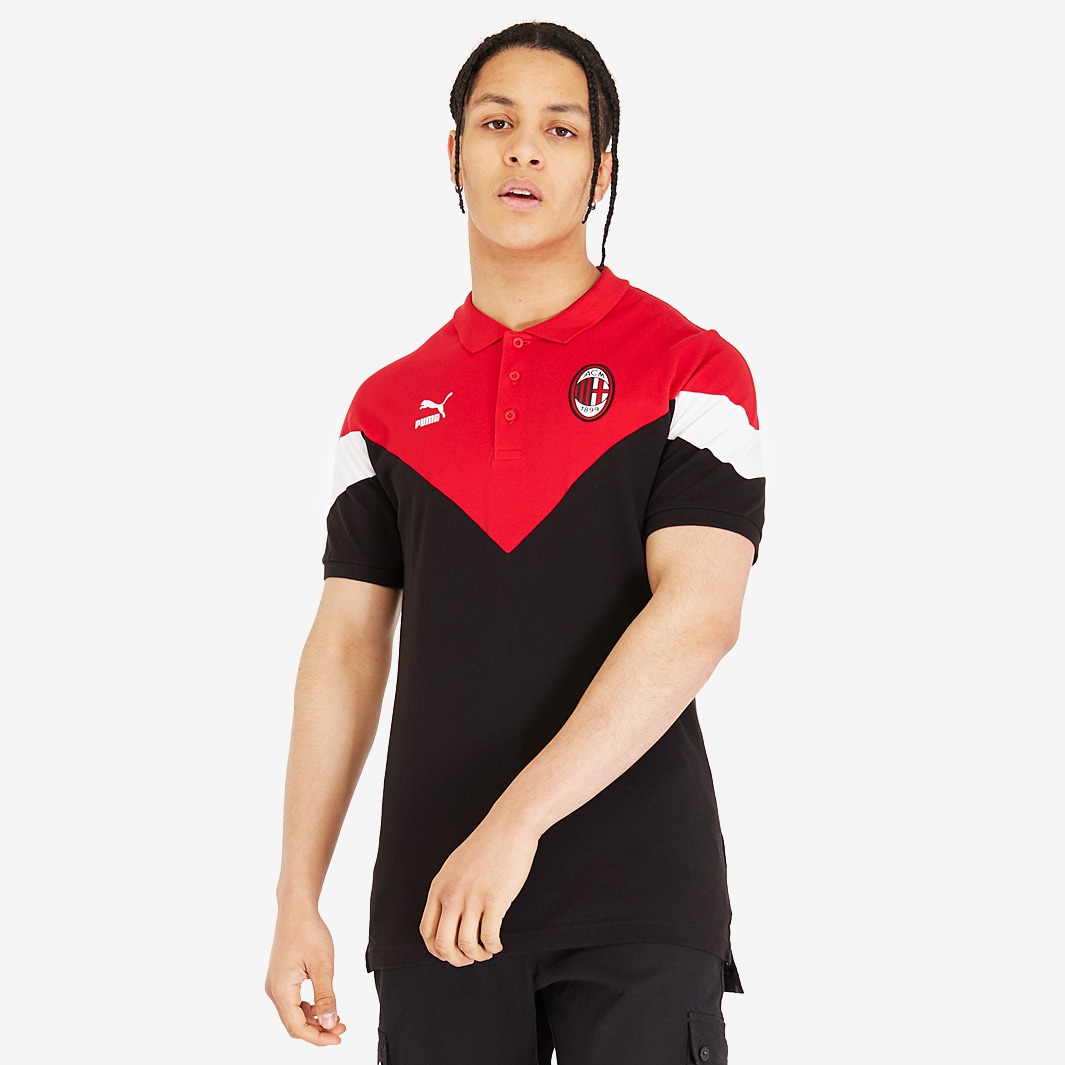 Puma AC Milan 19/20 Iconic MCS Polo - Puma Black - Mens Replica - Tops
