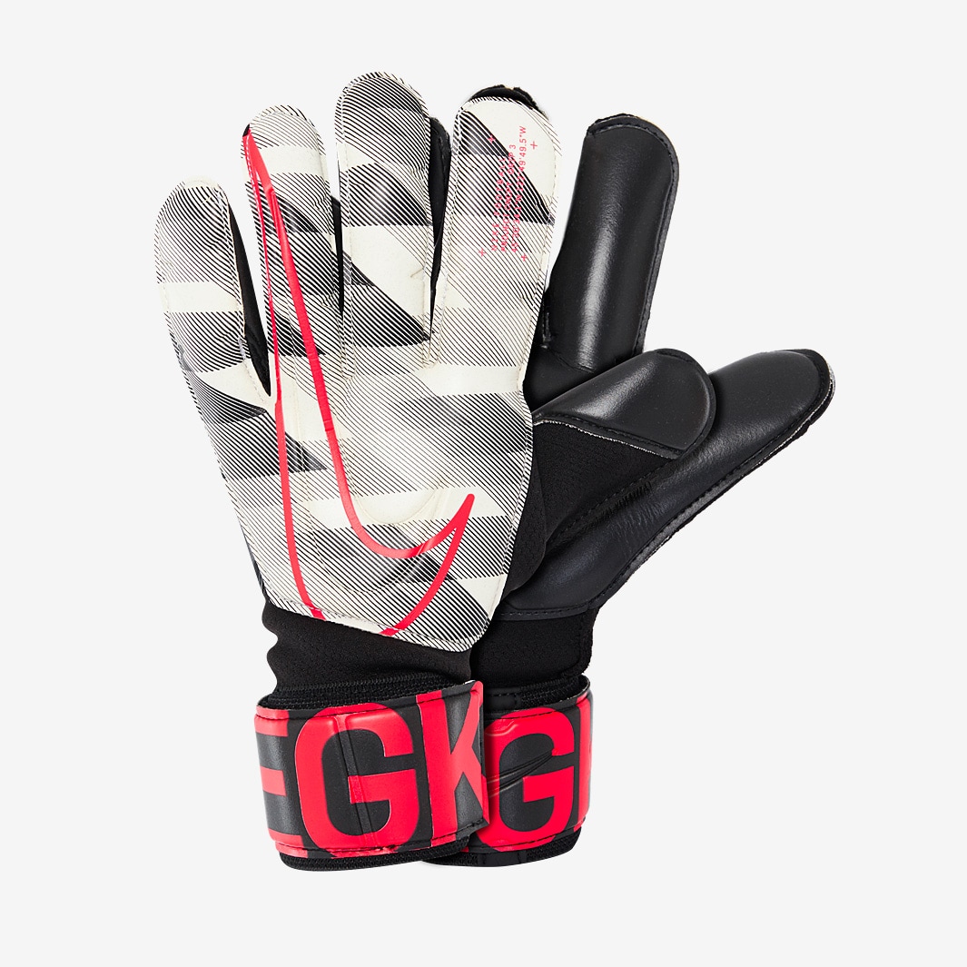 Nike Grip 3 - White/Black/Laser Crimson - Flat Palm - Mens GK Gloves