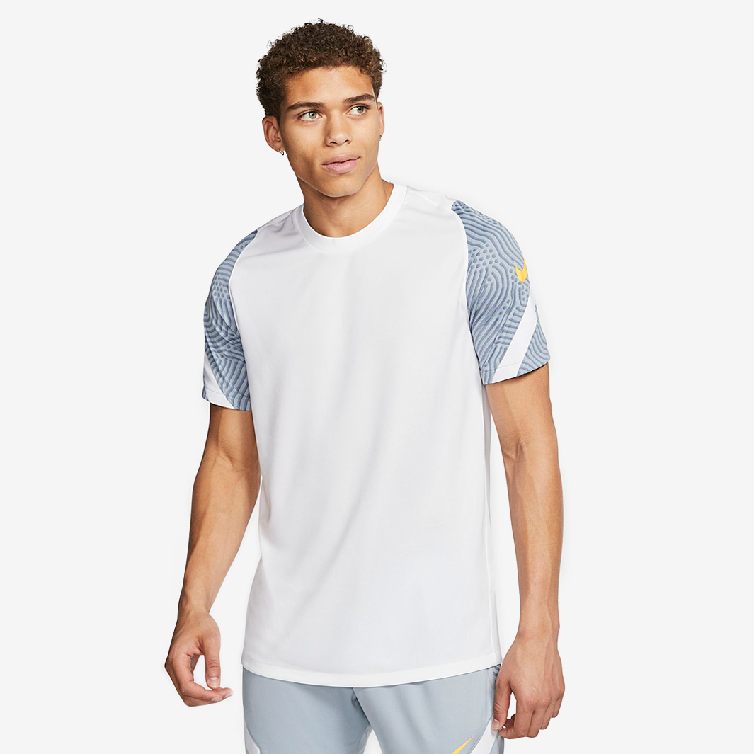 Nike Dry Strike Top - White/Obsidian Mist/Laser Orange - Mens Clothing ...