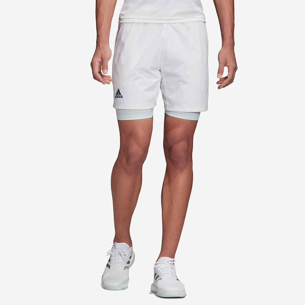 adidas Ergo Heat RDY 2in1 Short - White/Tech Purple - Mens Clothing ...