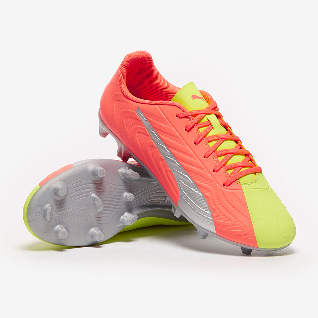 Puma One 20.4 FG/AG - Energy Peach/Fizzy Yellow/ Puma Aged Silver ...