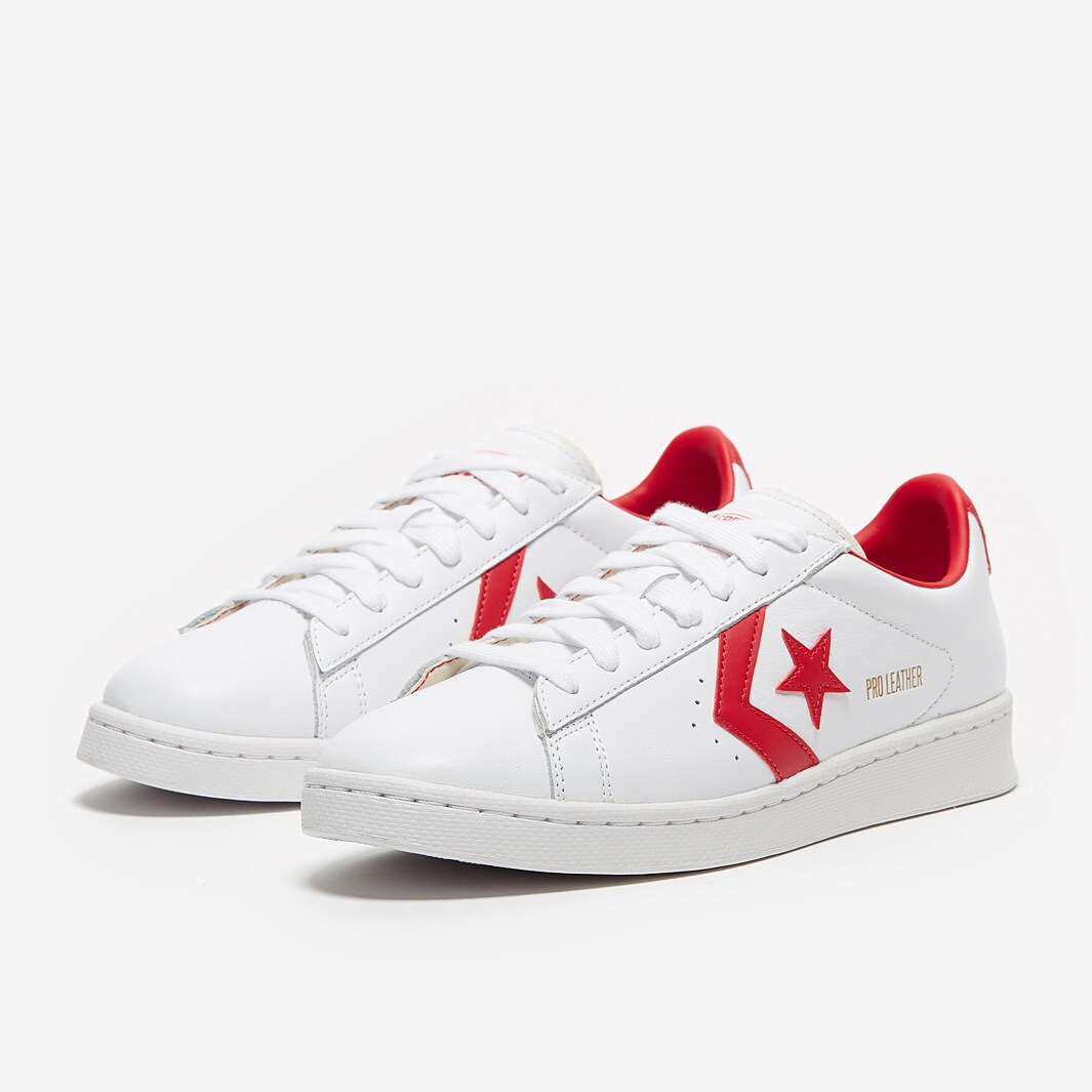 Converse Pro Leather Og - White/University Red/White - Mens Shoes