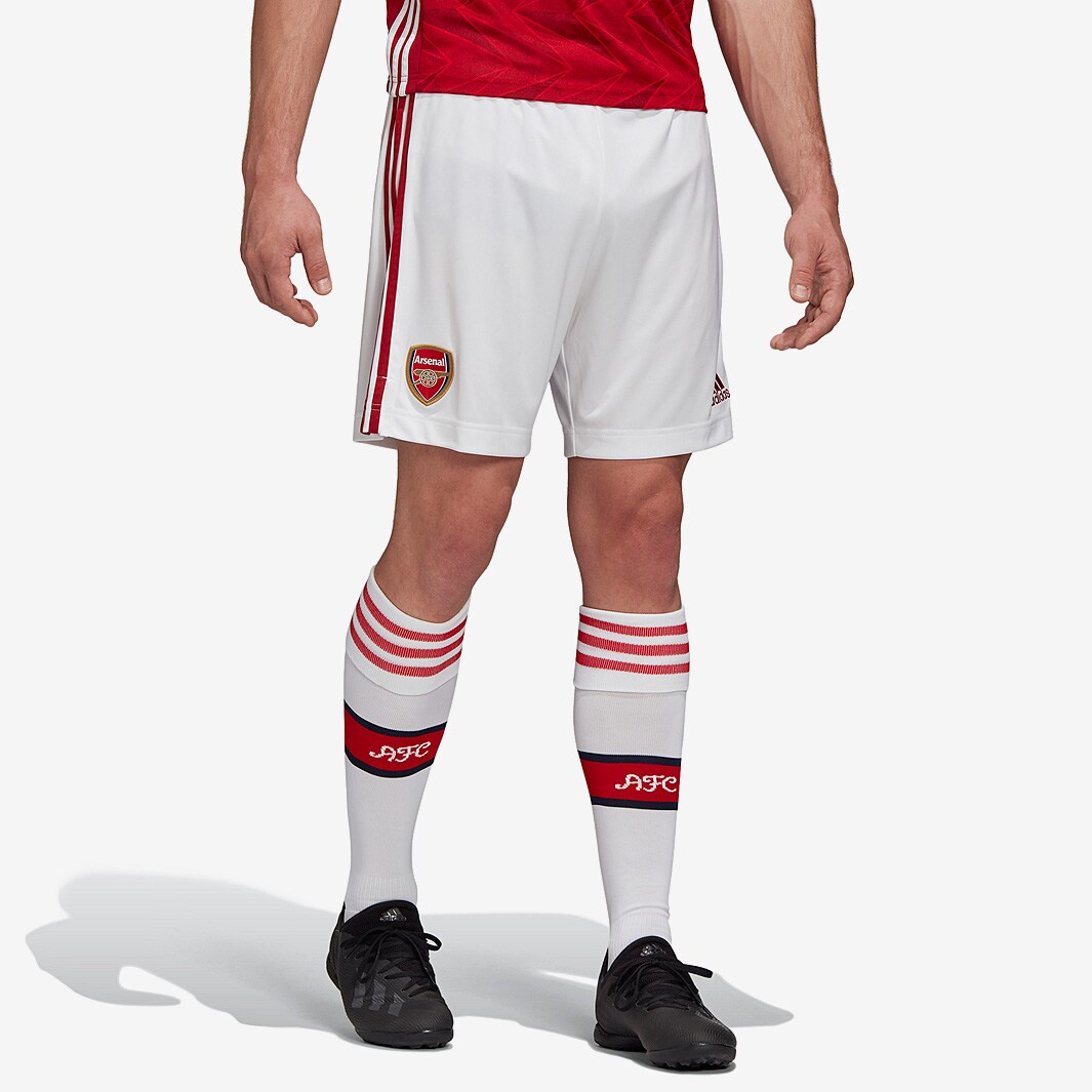 adidas Arsenal 20/21 Home Shorts - White/Active Maroon - Mens Clothing ...