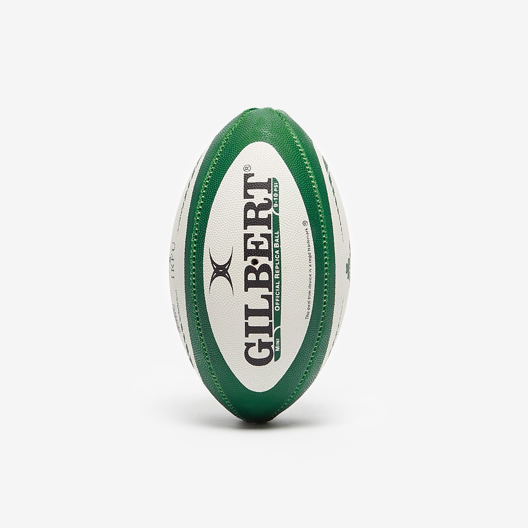 Gilbert Ireland Mini Replica Ball - White/Green - Rugby Balls