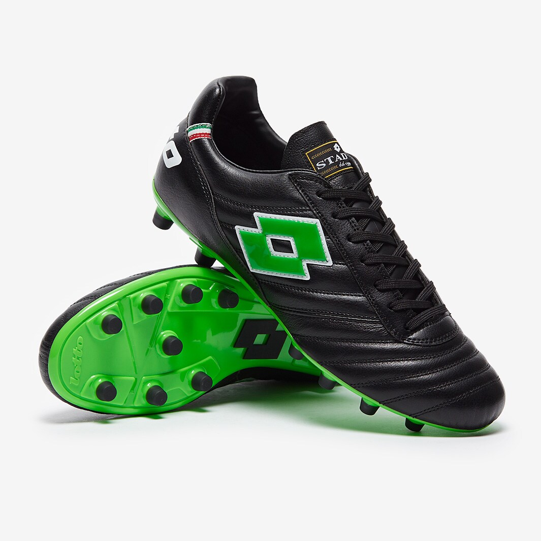 Lotto Stadio 200 II FG - Black/Spring Green - Firm Ground - Mens Boots ...