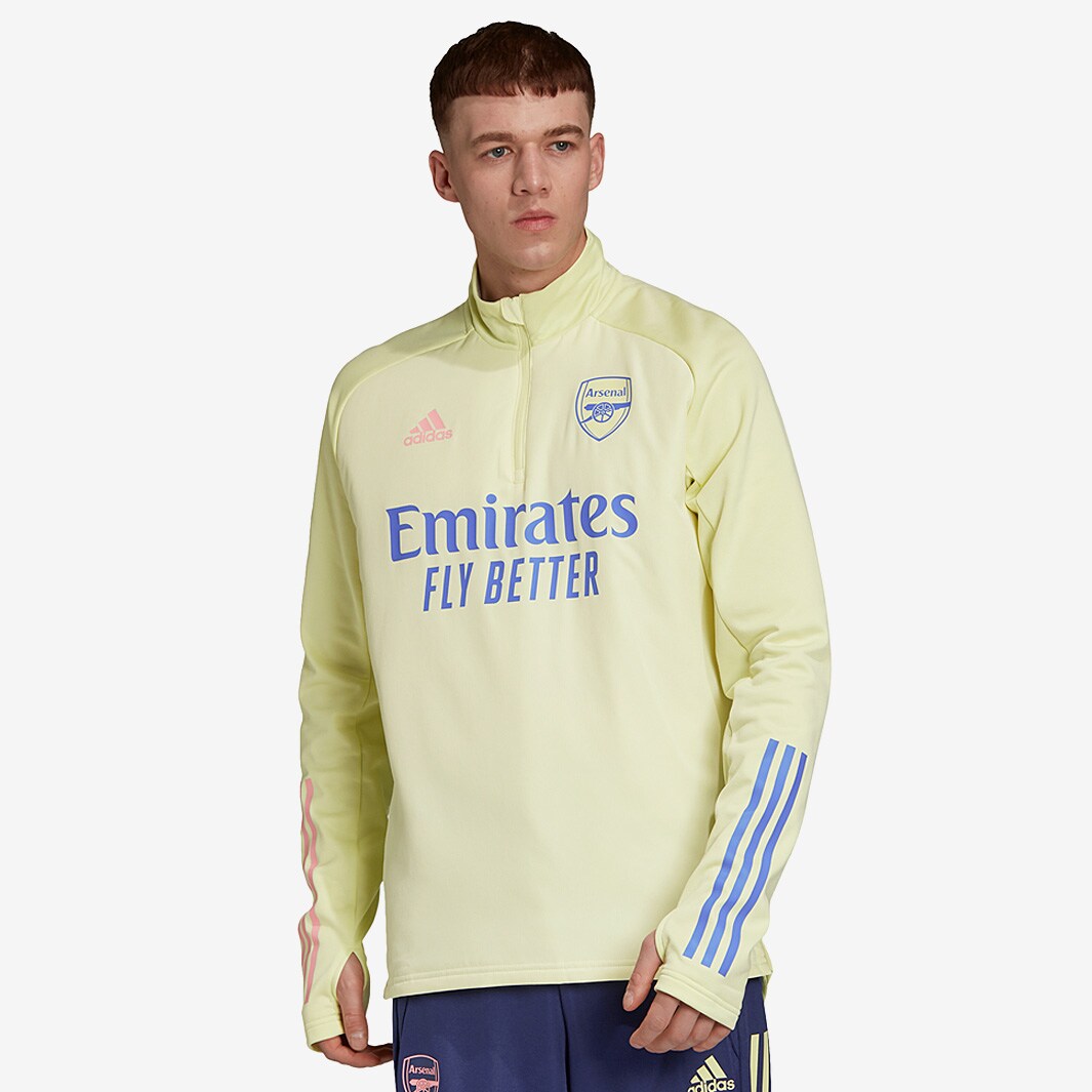 adidas Arsenal 20/21 Warm Up Top - Yellow Tint - Mens Replica - Tops ...