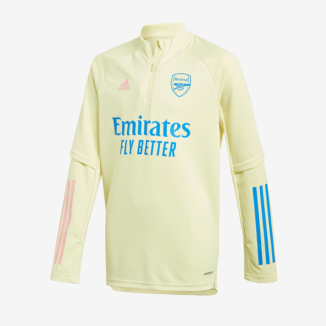 adidas Arsenal 20/21 Youths Training Top - Yellow Tint - Boys Replica ...