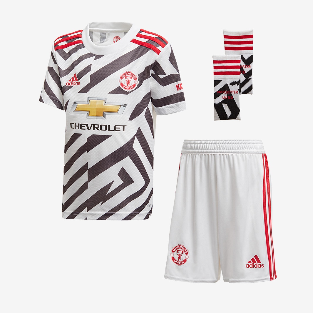 adidas Manchester United 20/21 Third Mini Kit - White/Black - Boys ...