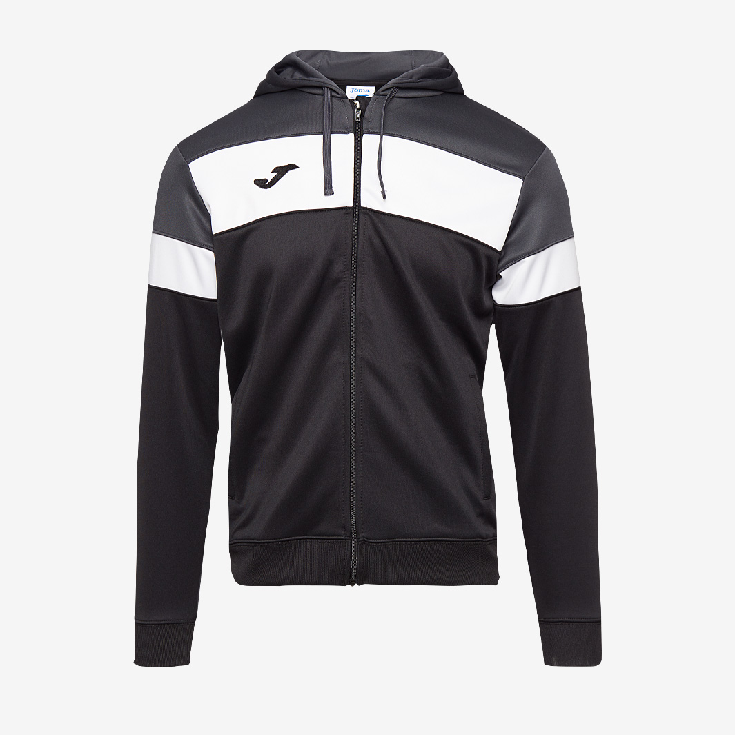 Joma Crew IV FZ Hoody - Black/Anthracite - Mens Football Teamwear | Pro ...