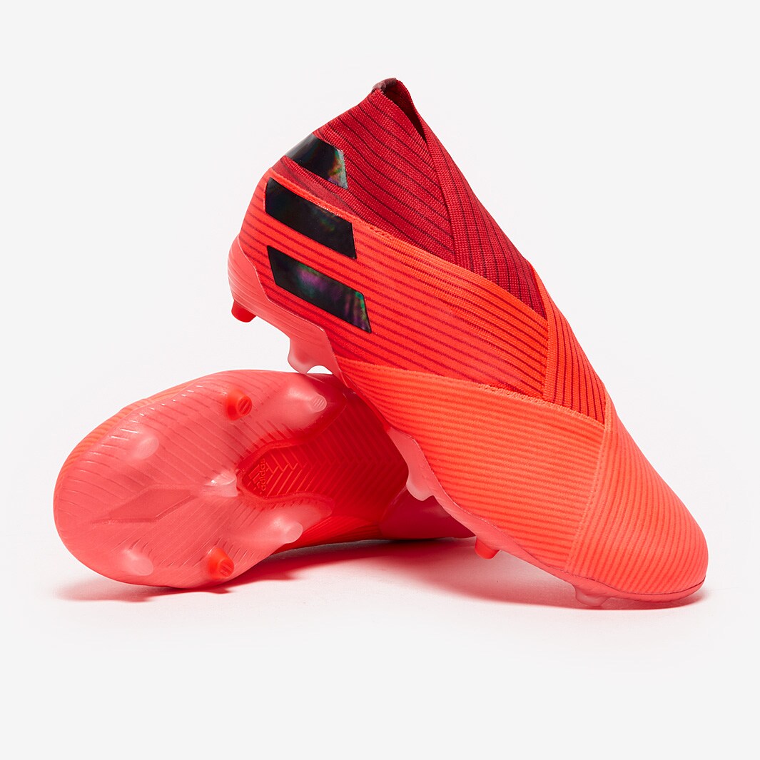 adidas Enfant Nemeziz+ FG - Corail/Noir/Rouge Gloire - Terrain naturel ...