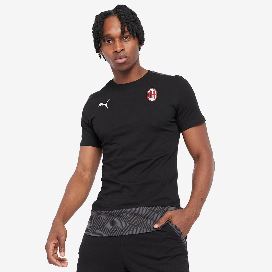Puma AC Milan 20/21 Casuals Tee - Puma Black/Puma White - Mens Replica ...